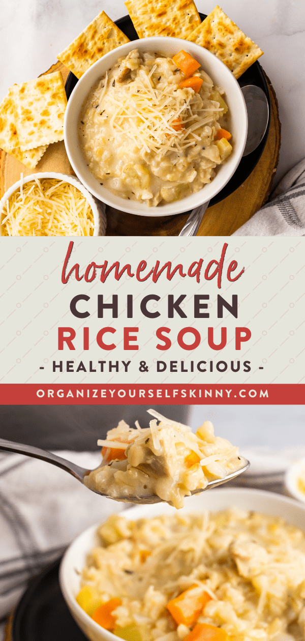 Creamy Chicken and Rice Soup - Organize Yourself Skinny